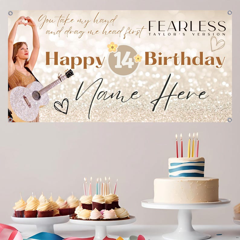 Customized Fearless Birthday Banner. Taylor Swift Themed Birthday. Fast ...