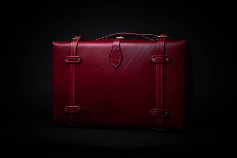 Handmade Leather Suitcase - Etsy