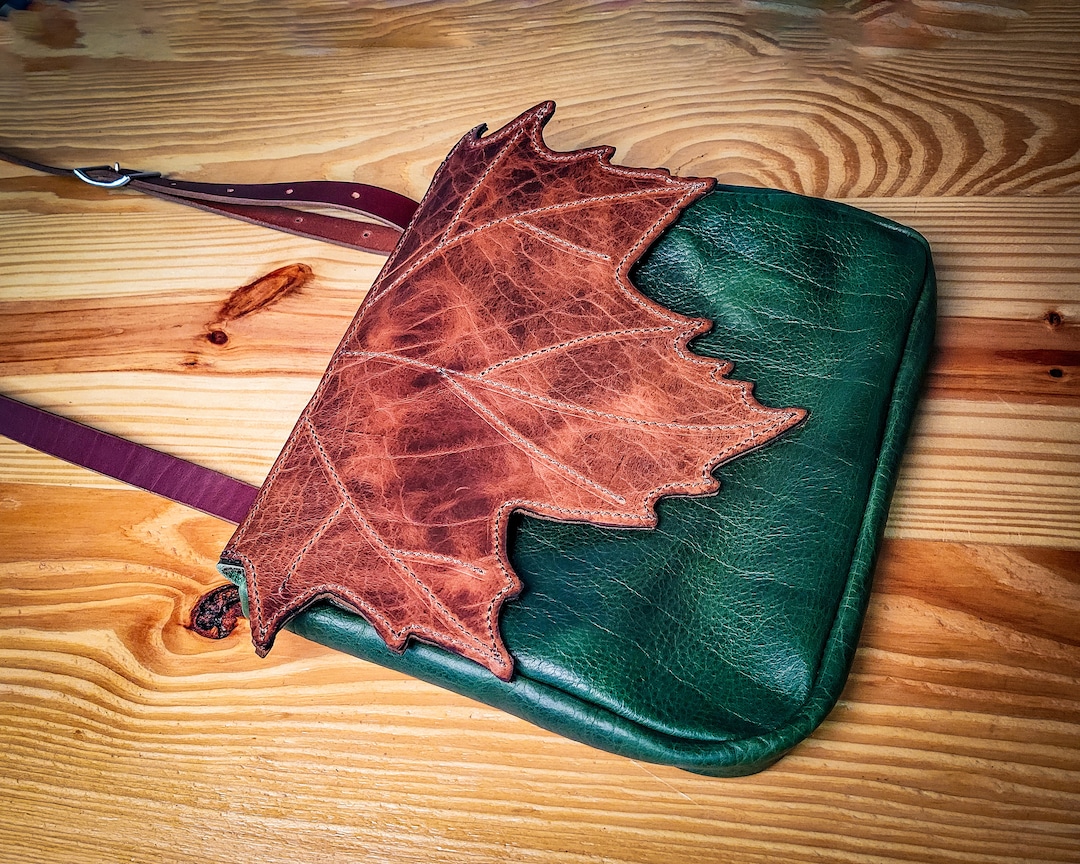 Leather Maple Leaf Crossbody Bag - Etsy