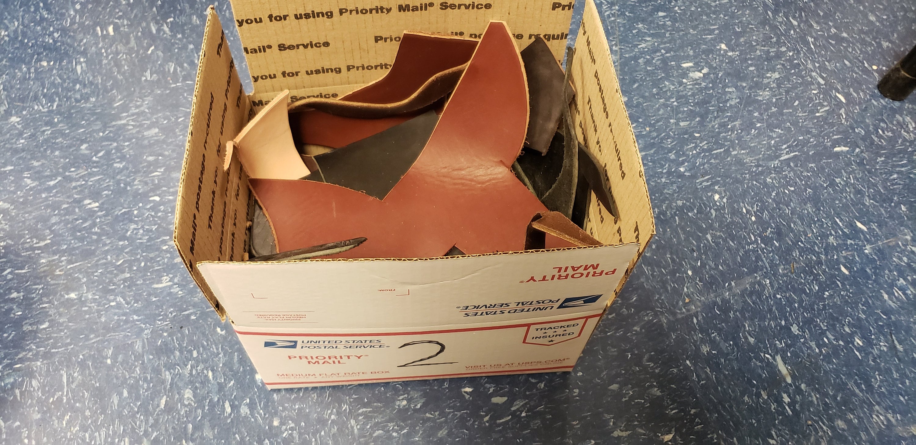Box of Scrap Leather