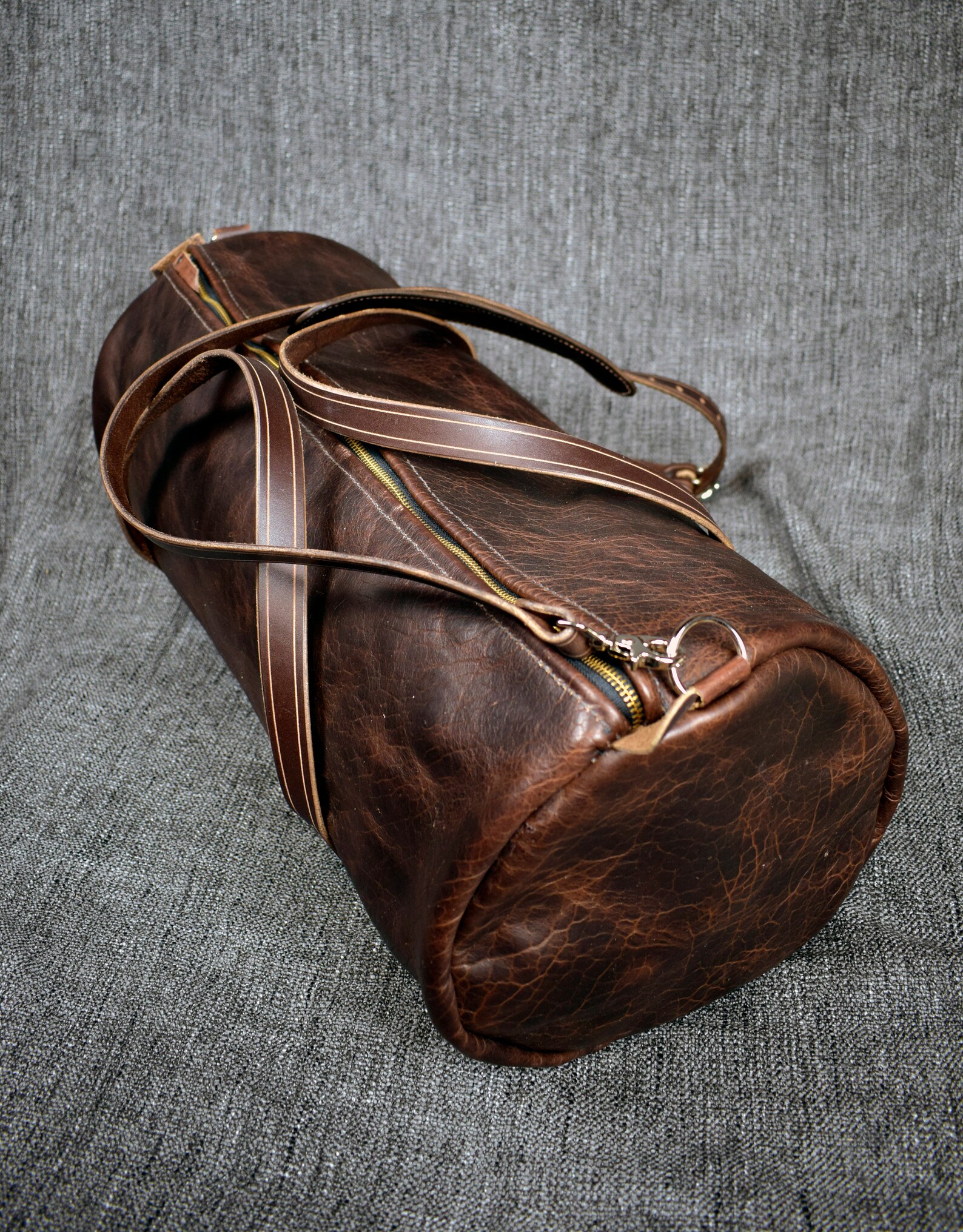 Bison Leather Duffel Bag - Etsy