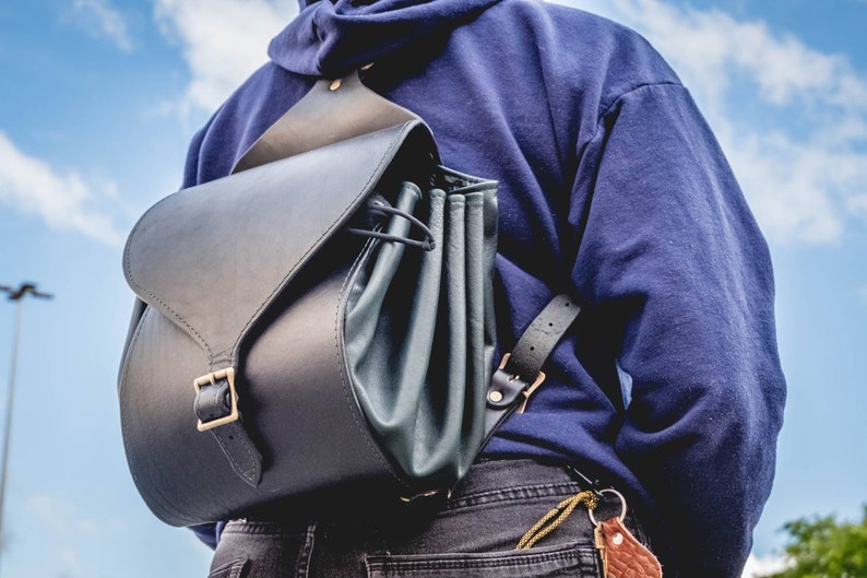 Leather Cinch Top Backpack - Etsy