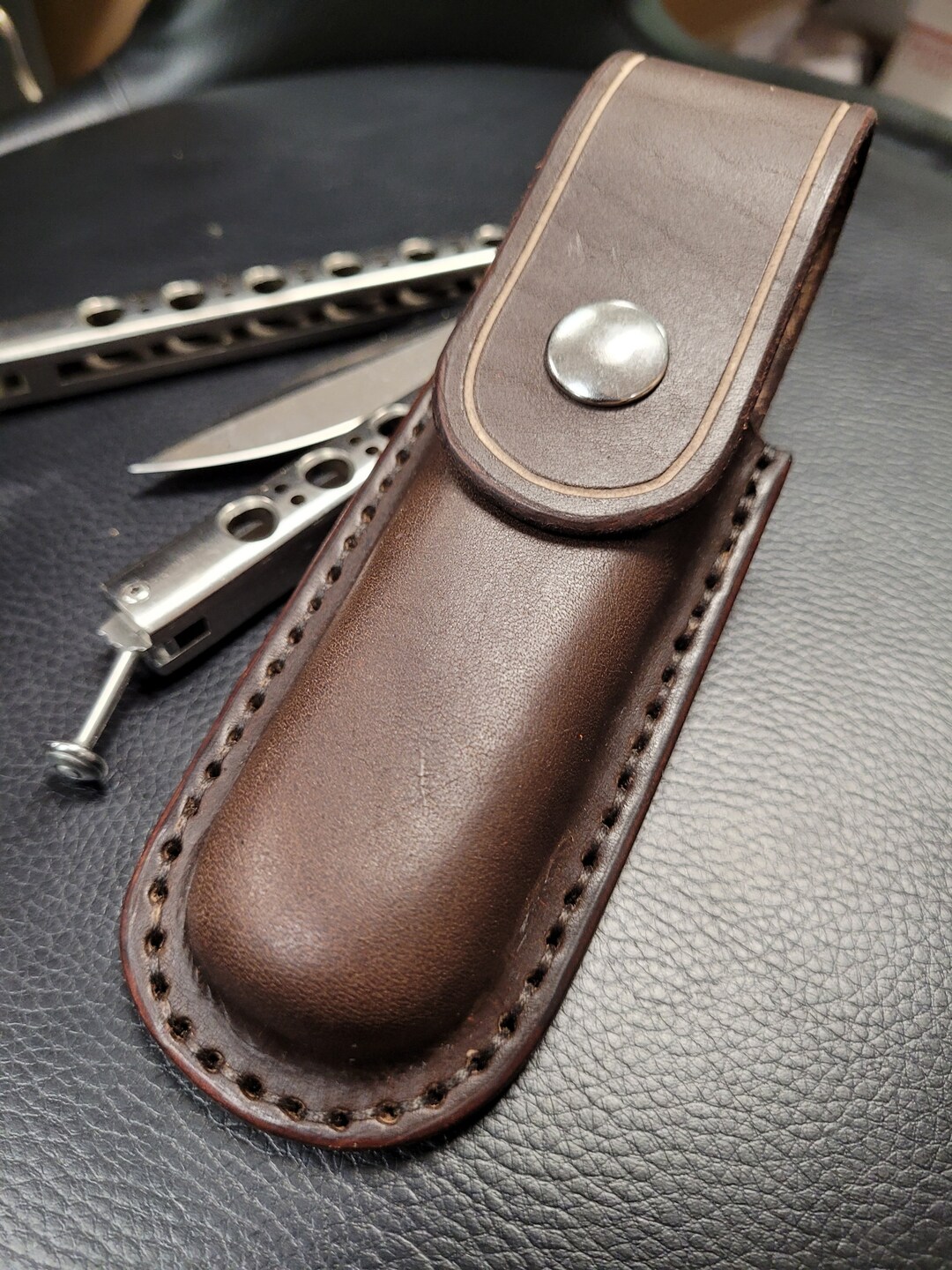 Molded Leather Balisong Belt Pouch - Etsy