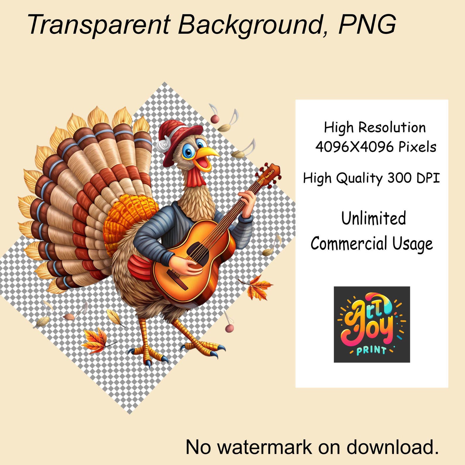 Singer Turkey Clipart Bundle: Thanksgiving PNG Designs (digital ...