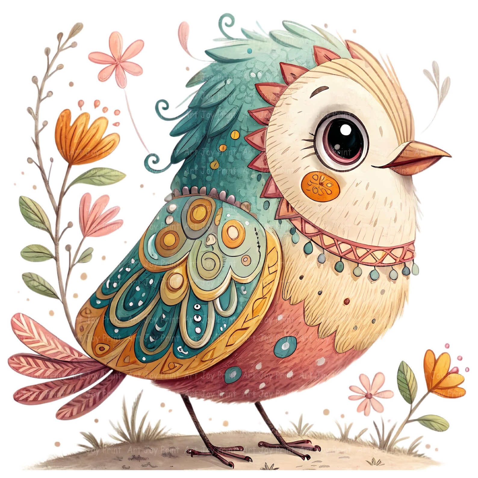 Whimsical Birds Clipart: Funny PNG Illustrations for Scrapbooking ...