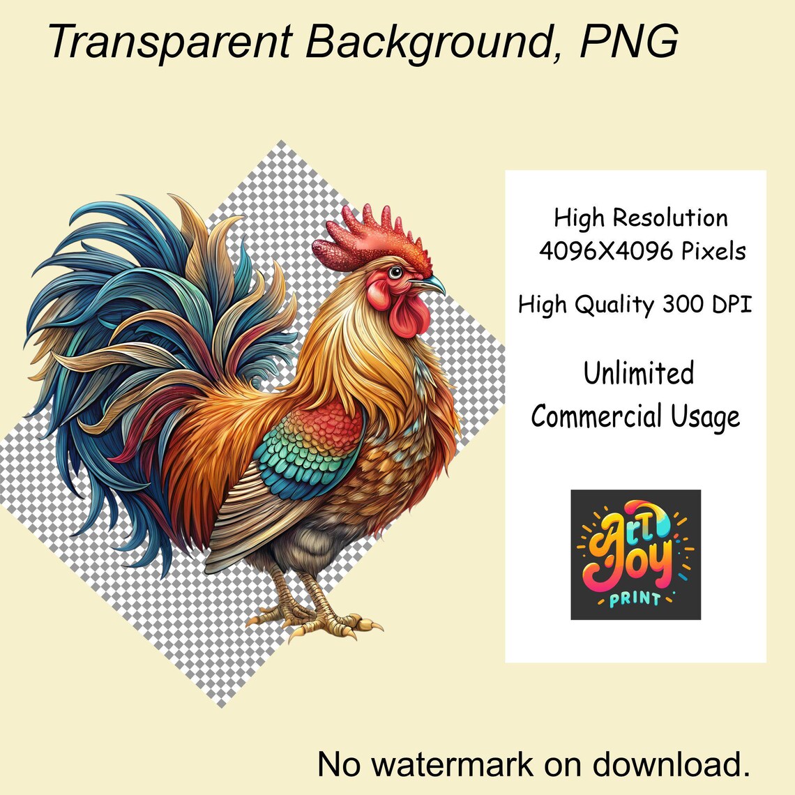 20, Rooster Clipart Bundle, 20 Pngs Farm Animal Clip Art for Printable ...