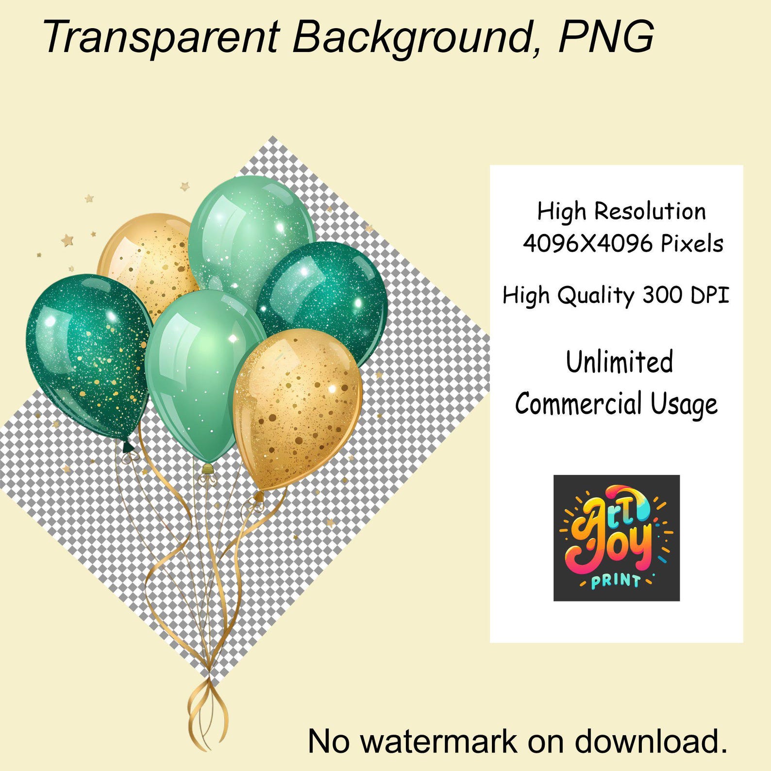 24, Emerald and Gold Balloons Clipart Bundle – St. Patrick's Day ...