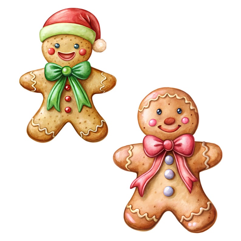 20 Christmas Gingerbread Man Clipart – Cute Cookie Art for DIY Crafts ...