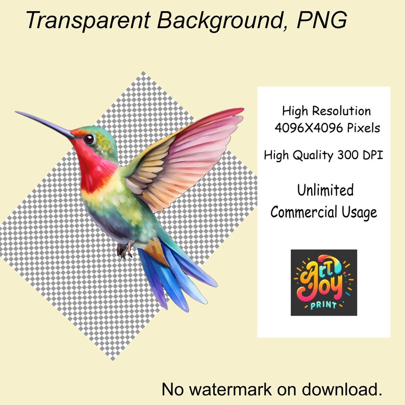 14, Hummingbirds Clipart Bundle– Watercolor Birds PNG Graphics, High ...