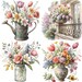 Watercolor Spring Flowers Clipart: Bouquets, Wreaths, Vases (pngs ...
