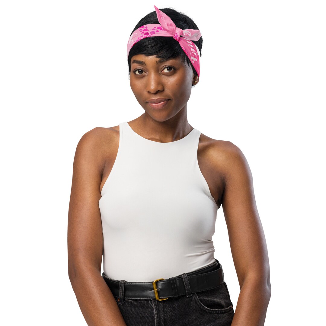 All-over Print Bandana, Breast Cancer Scarf, Breast Cancer Bandana - Etsy