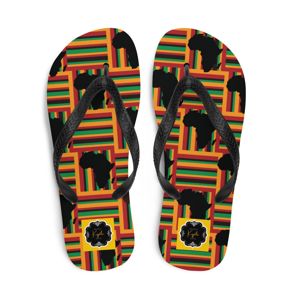 Flip-flops, Kente Shoes, Kente Sandals, Cute Sandals - Etsy