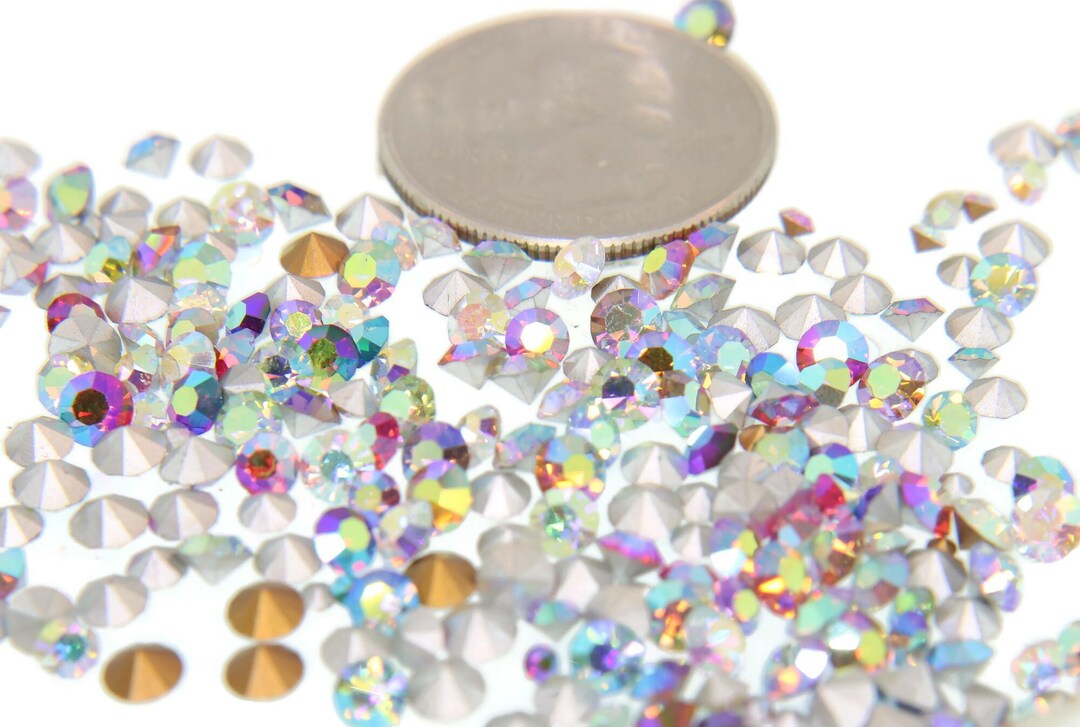 Swarovski Crystal Rhinestone Repair Mix Lot Kit Ab Chaton Round Aurora ...