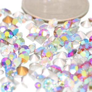 Swarovski Crystal Rhinestone Repair Mix Lot Kit Ab Chaton Round Aurora ...