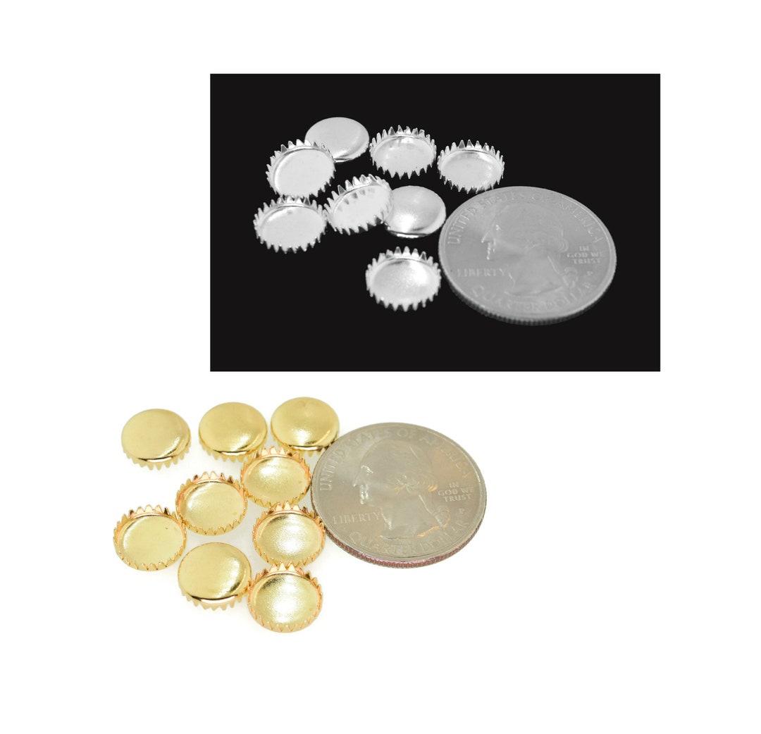 9mm Sawtooth Round Bezel Empty Settings 14k Gold or Sterling Silver ...