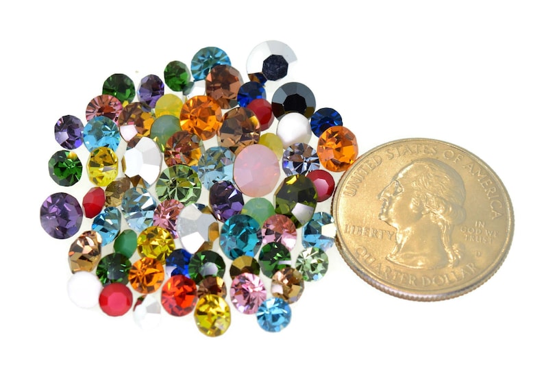 Swarovski Crystal Rhinestone Repair Mix Unusual Colors Larger Sizes 4 ...
