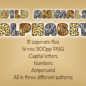 Wild Animal Digital Alphabet Letters Clipart Download - Etsy