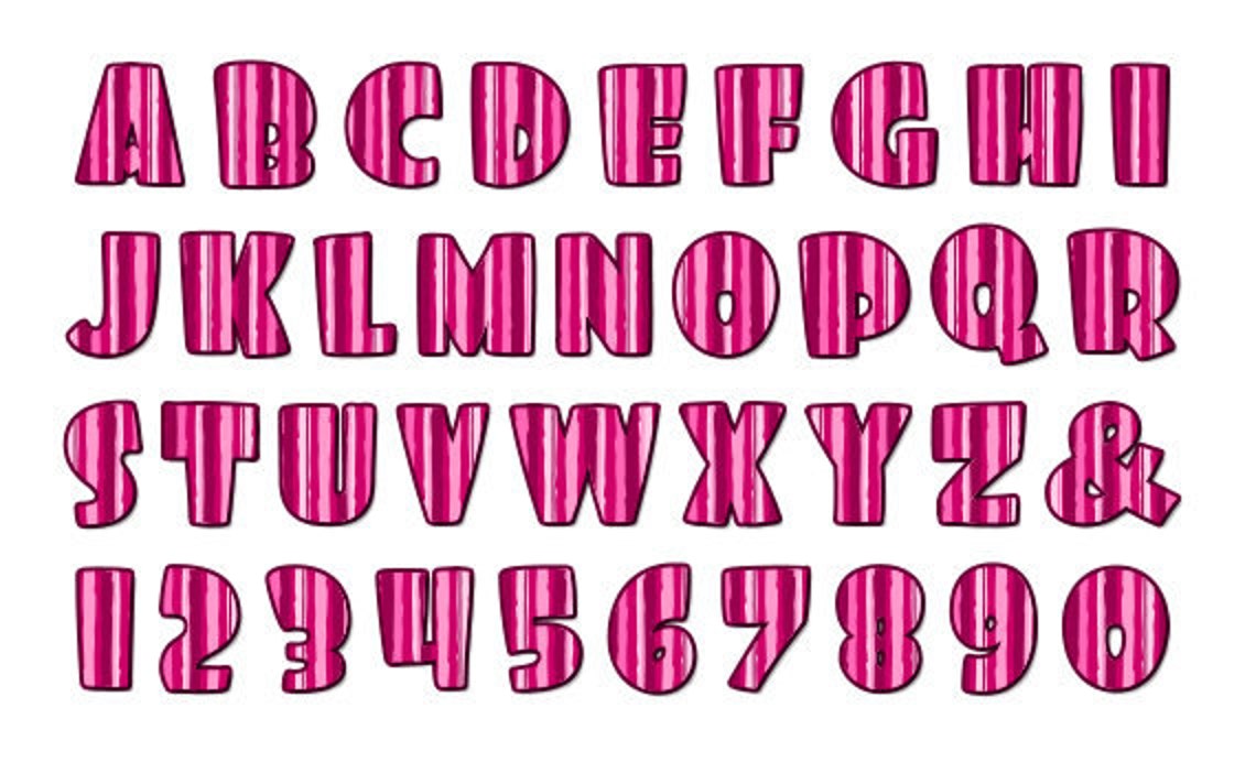 Funky Digital Alphabet Letters Clipart Download - Etsy