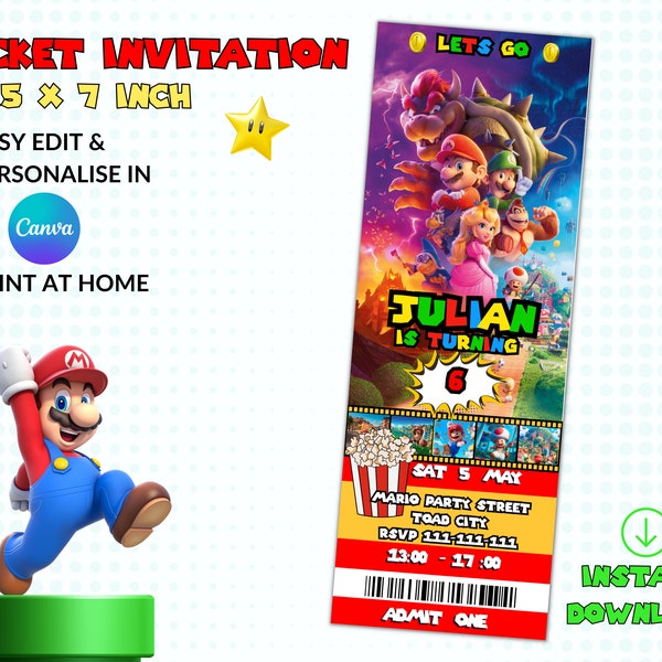 Mario Birthday Party - Etsy