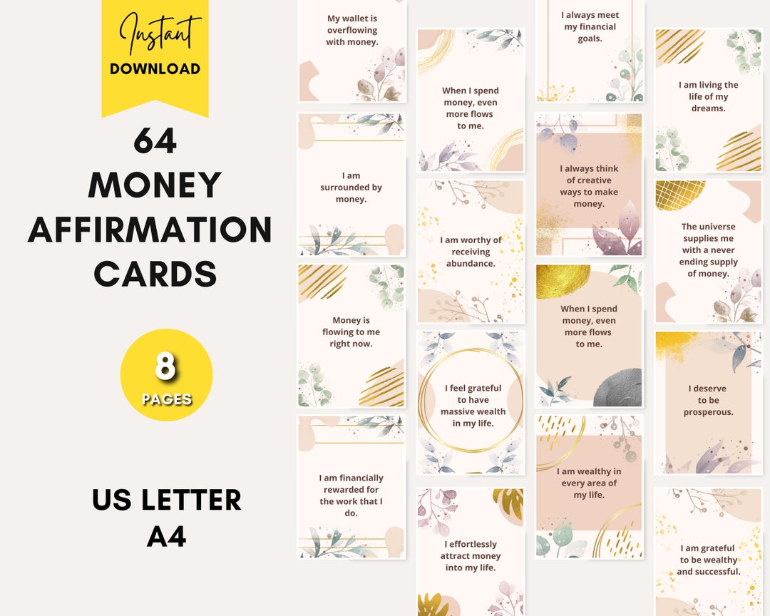 Money Affirmation Cards, Printable Affirmation, Manifestation ...