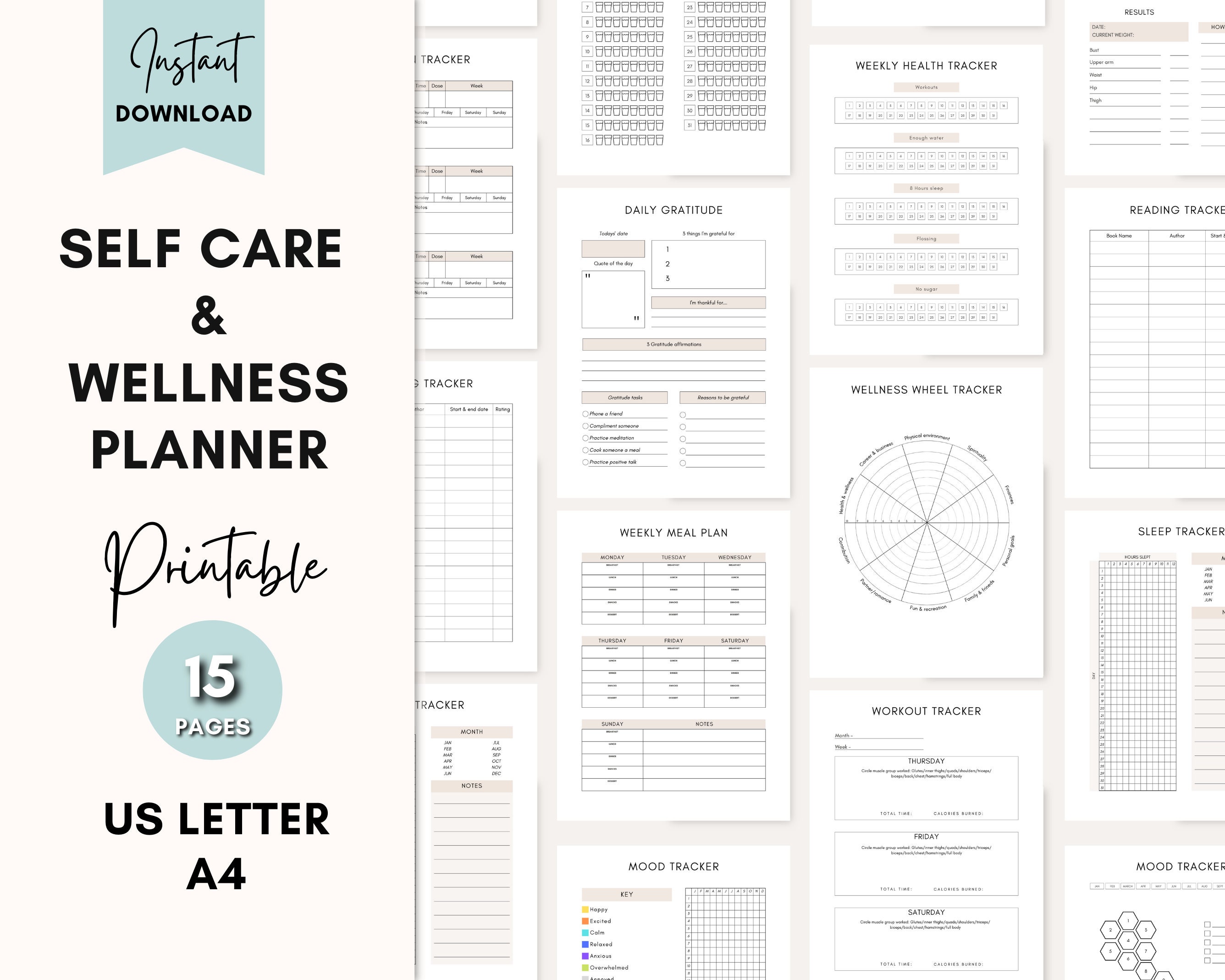 Self Care & Wellness Planner and Journal Self Care Digital Planner ...