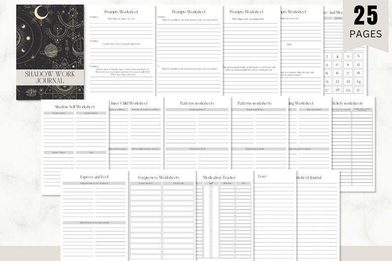 Shadow Work Journal Printable & Digital Buch Der Schatten Transformations Workbook - Etsy