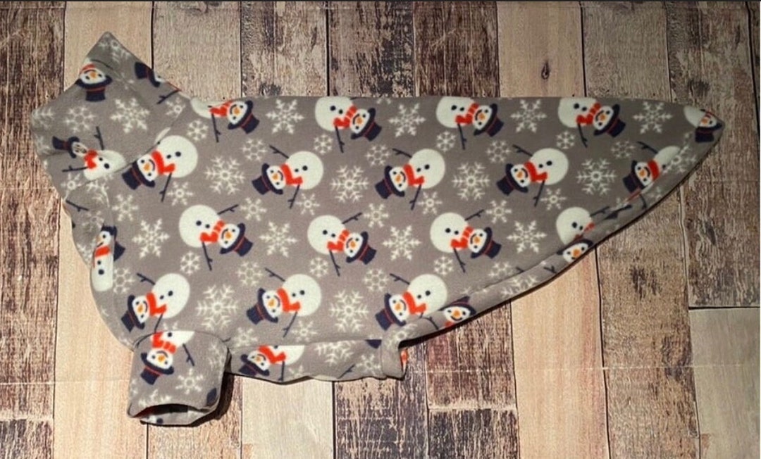 Snowman Greyhound Pajamas Grey, Christmas Whippet Sweater, Sighthound ...