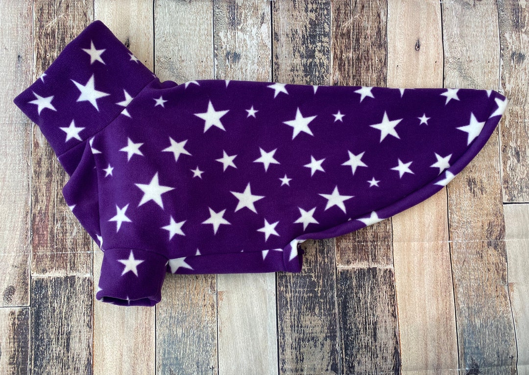 Purple Stars Greyhound Pajamas / Star Whippet Clothing / Fleece ...
