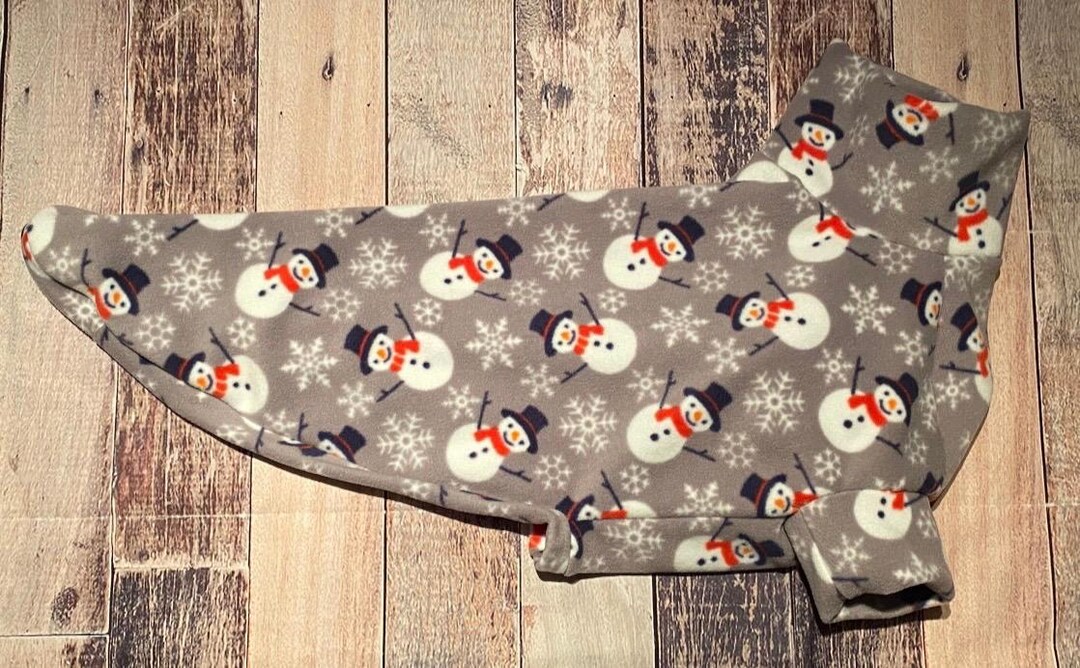 READY TO SHIP 20” Snowmen Christmas Whippet Fleece Pyjamas, Festive ...