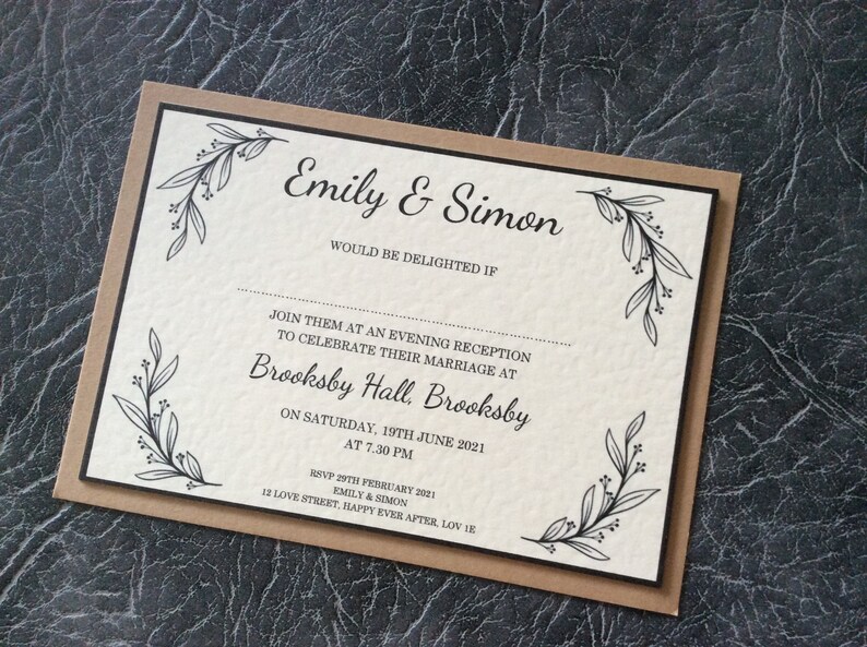 Pocketfold Wedding Invitation Rustic Eco - Etsy UK