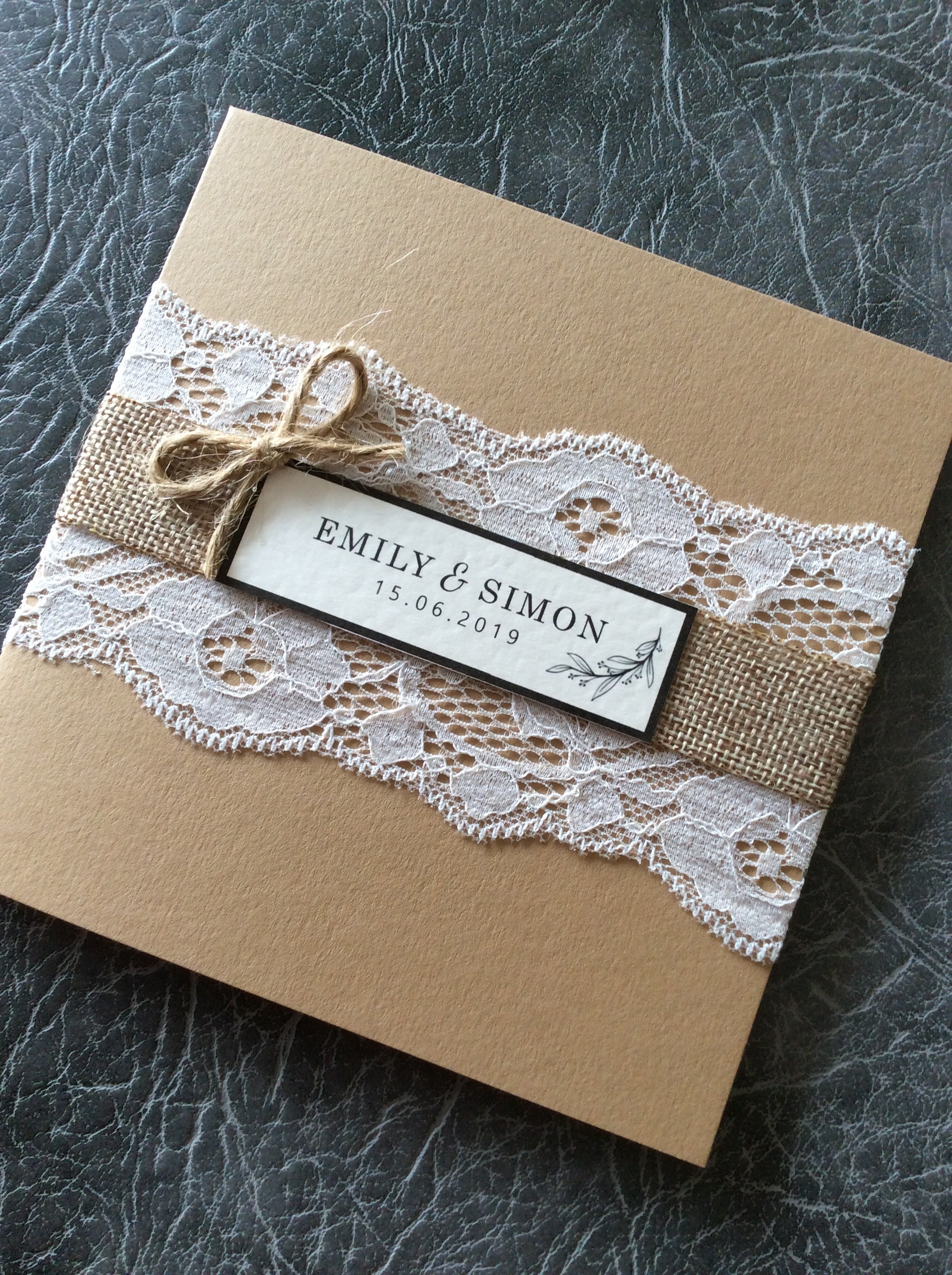 Pocketfold Wedding Invitation Rustic Eco - Etsy UK