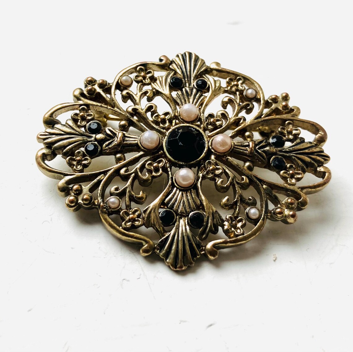 Vintage Medieval Style Ornate Regal Brooch, Brooch, Brooches, Vintage ...