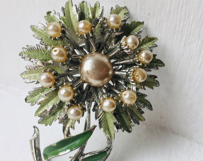 1940s 40s Floral Flower Pin Vintage Jewellery Pearl Flower - Etsy