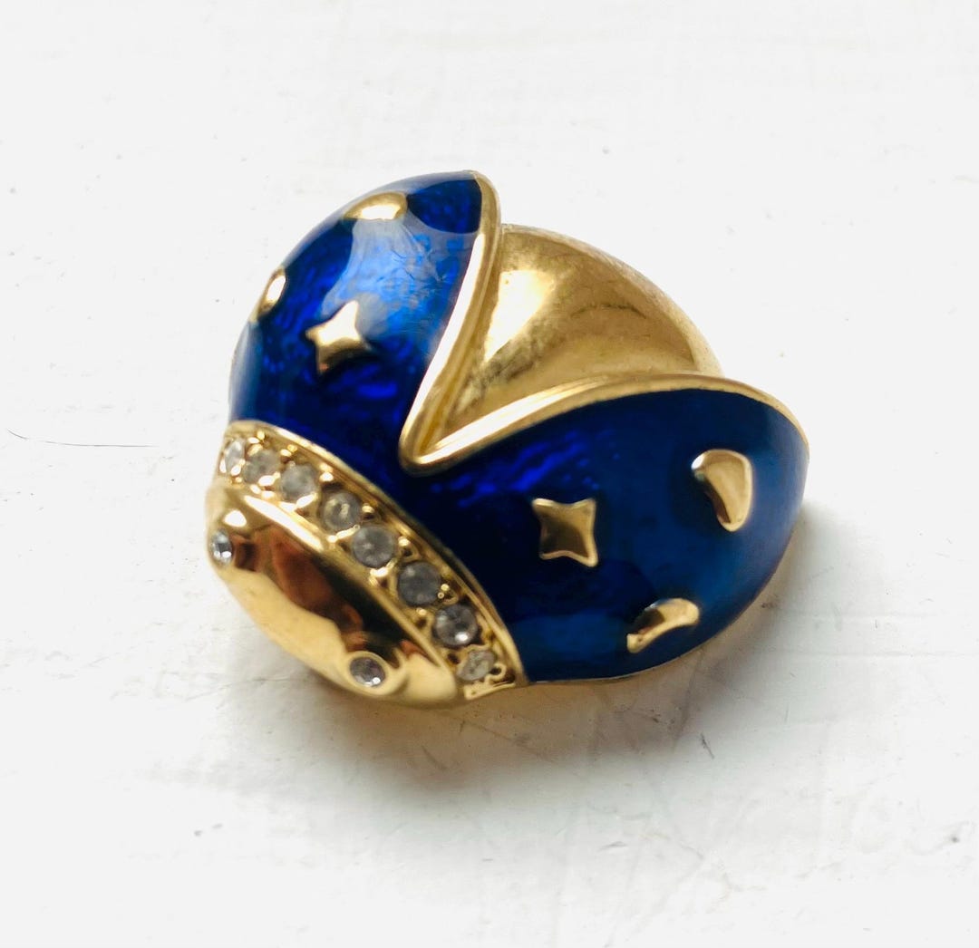 Vintage Brooch, Blue Cloisonné Ladybug Brooch, Lady Bird Brooch, Brooch ...