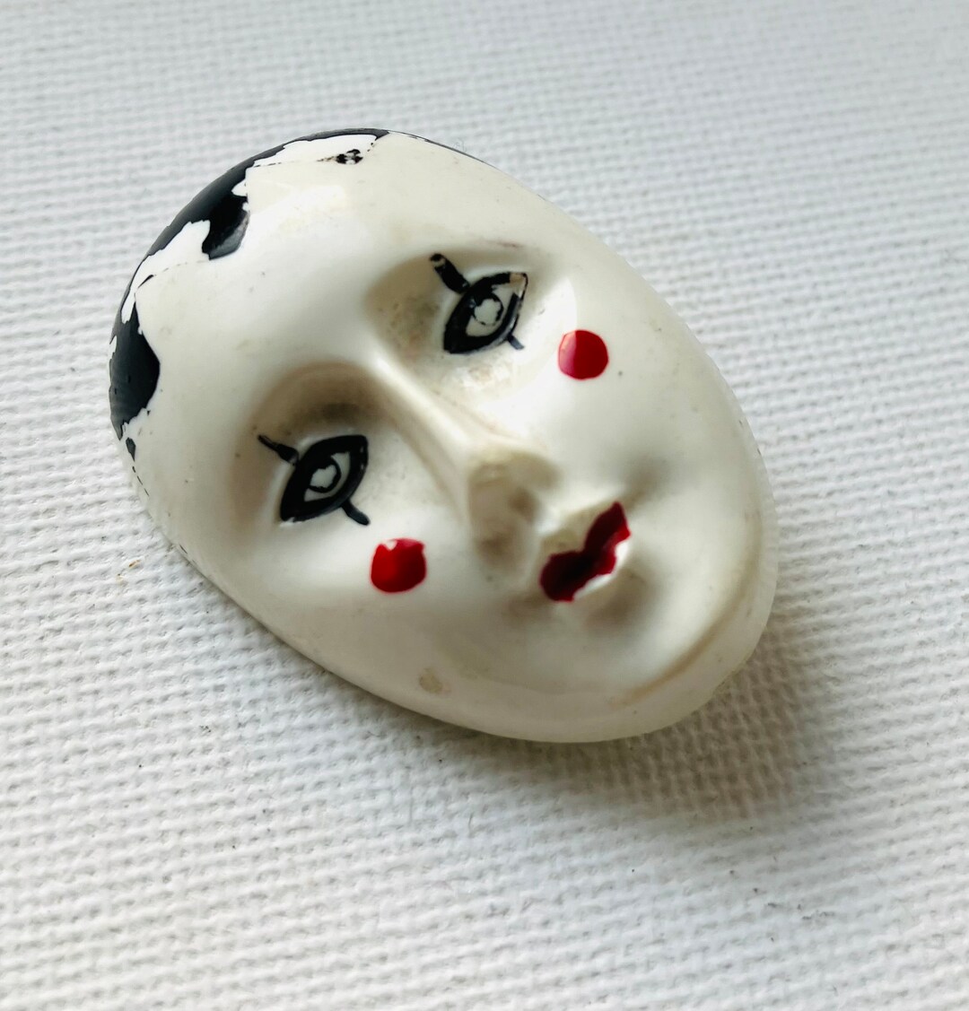 Clown Pierrot French Circus Brooch, Vintage Brooch, 1980s Brooch, Gift ...
