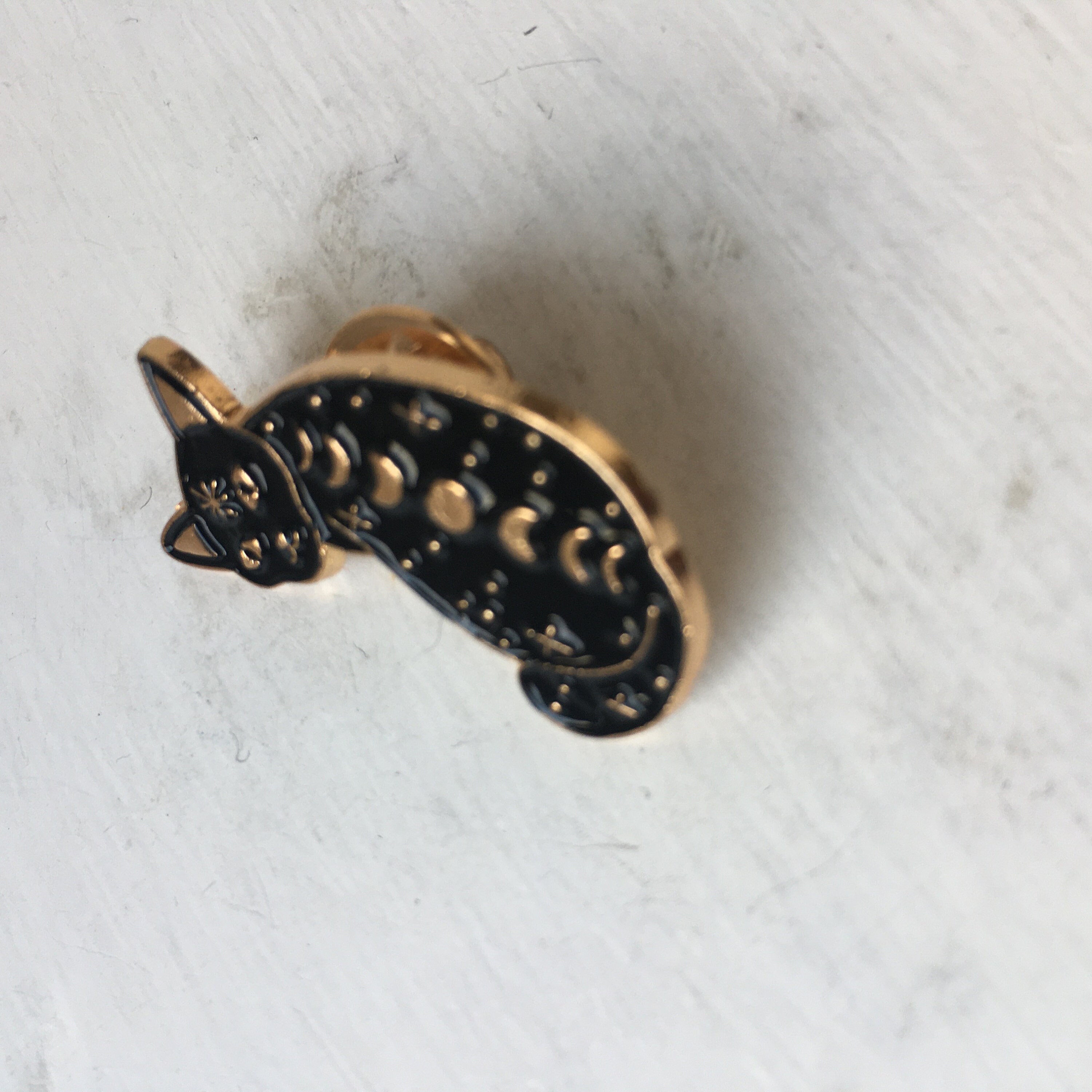 Cat Brooch Black Enamel Cat Brooch Pin Wiccan Accessories Etsy Uk