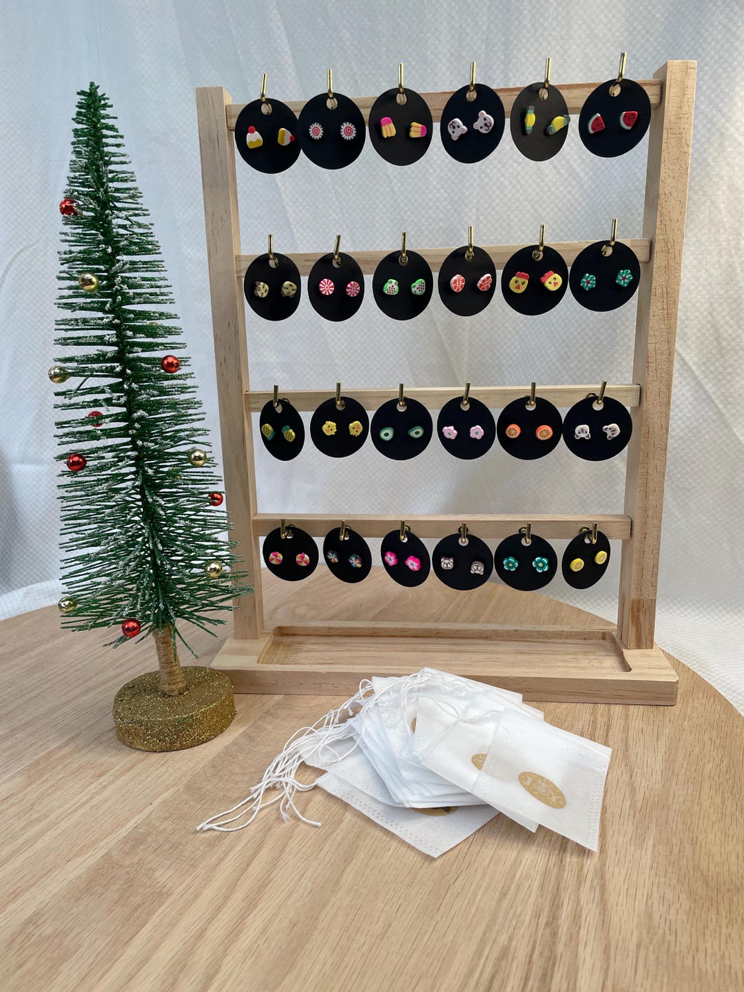ADVENT FILLER KIT for Advent Calendars : Earrings ; 24 Pairs of Cute & Colourful Stud Earrings ...