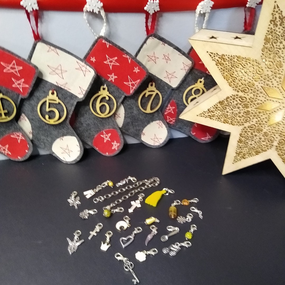 FILLED Advent Calendar / Countdown Calendar With Charm Bracelet. AC14 ...