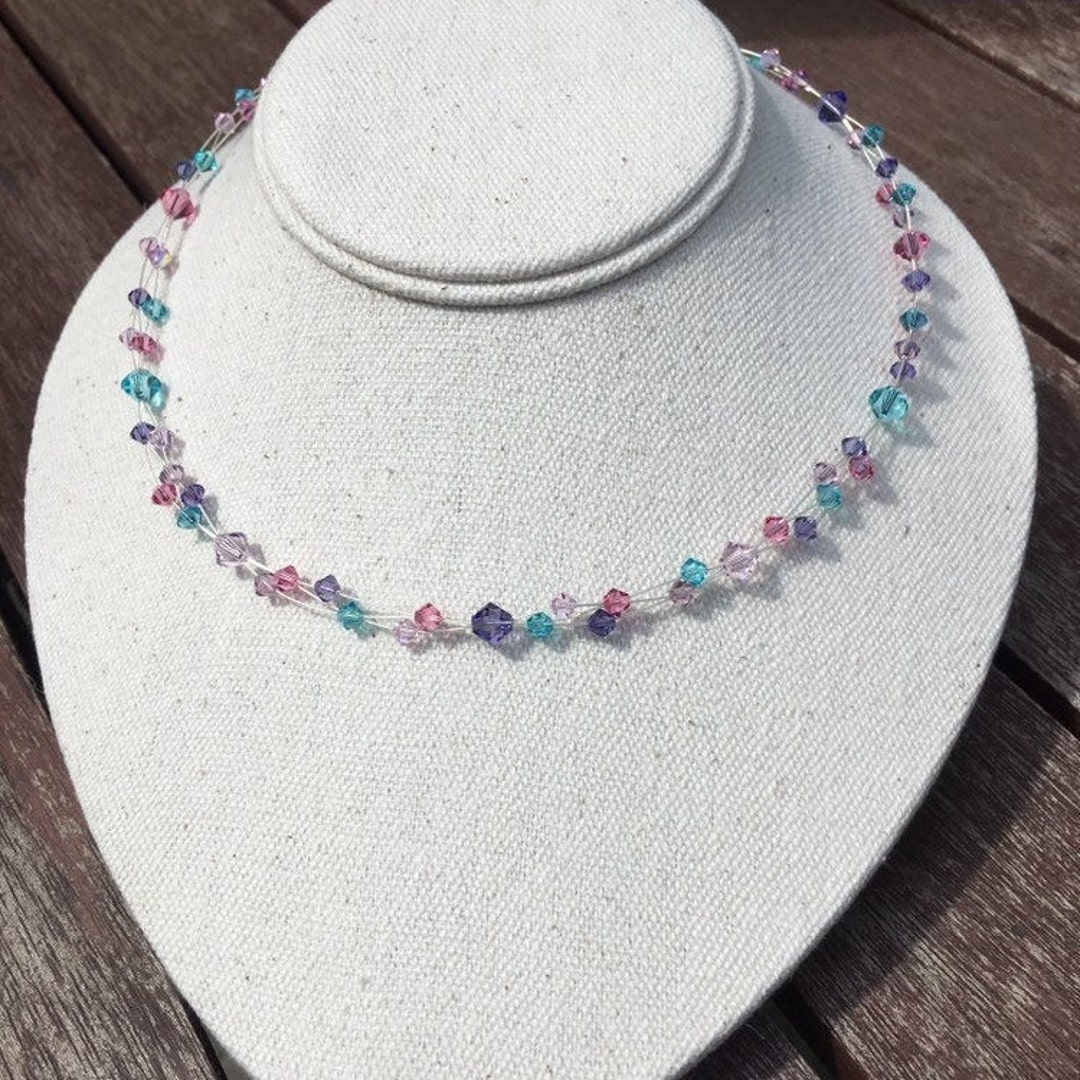 Swarovski Crystal Pearl Necklace Summer Days Crystal - Etsy