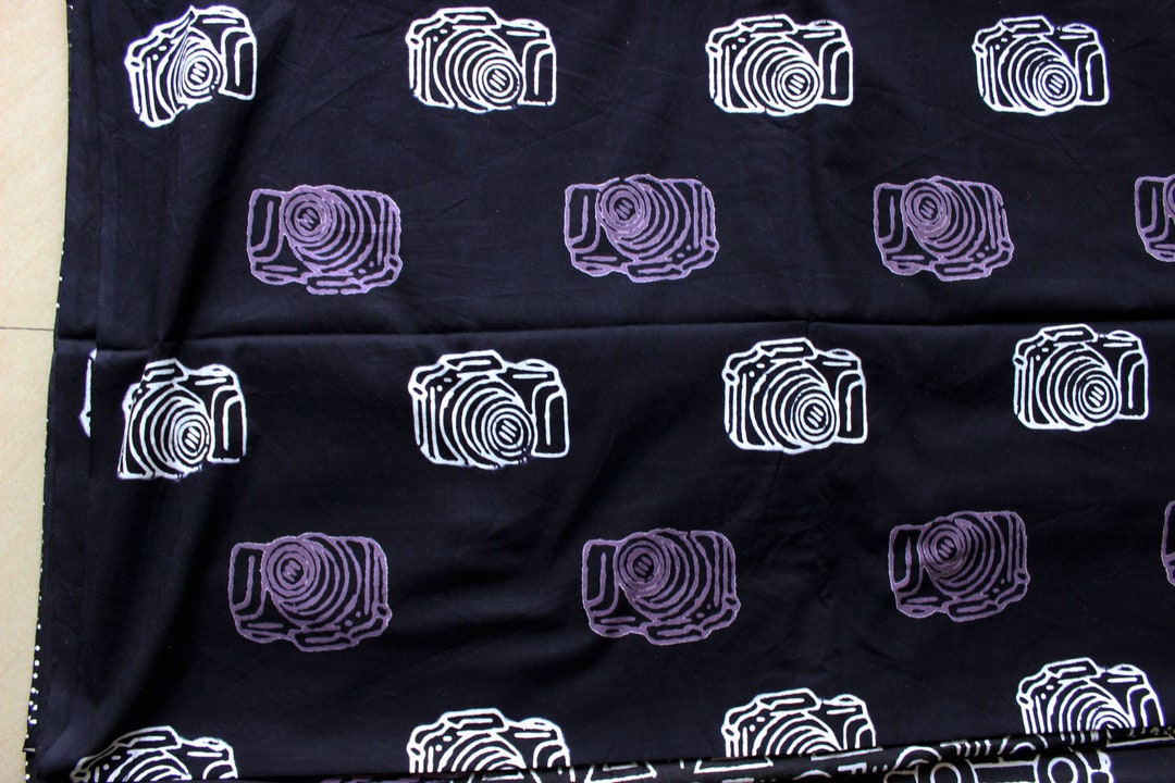 Camera Block Print Soft Cotton Fabric by the Yard - Etsy