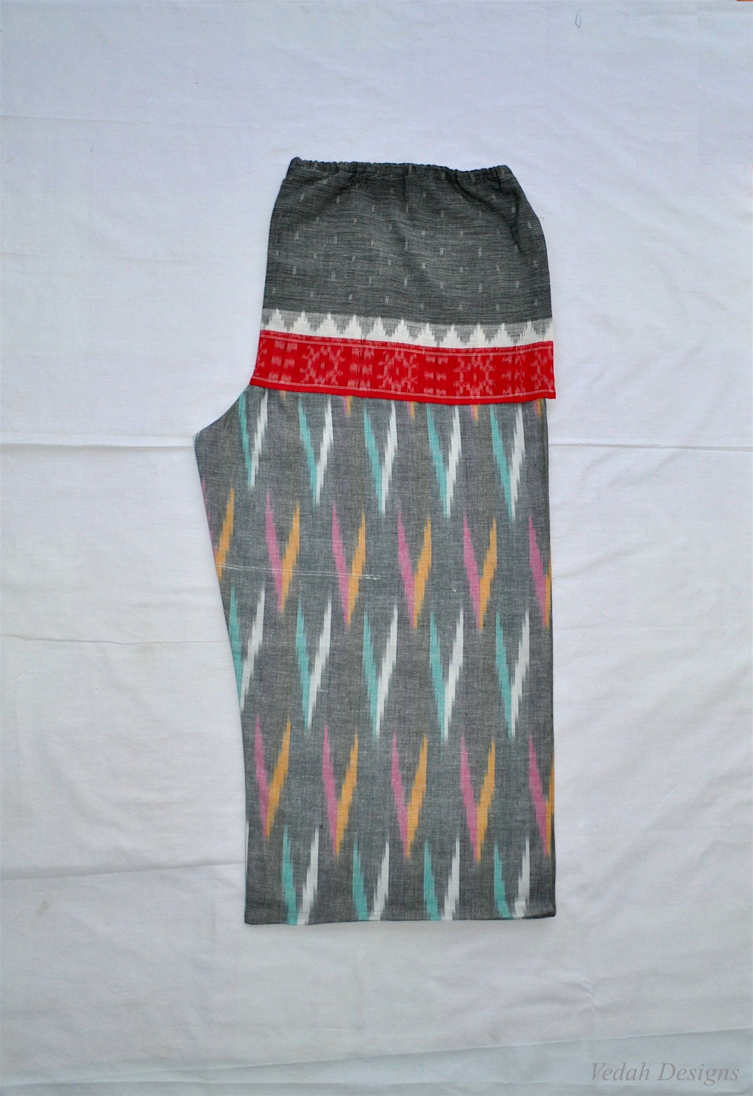 Made to Order Pant With Skirt Ikat Block Print Pajama Khadi - Etsy