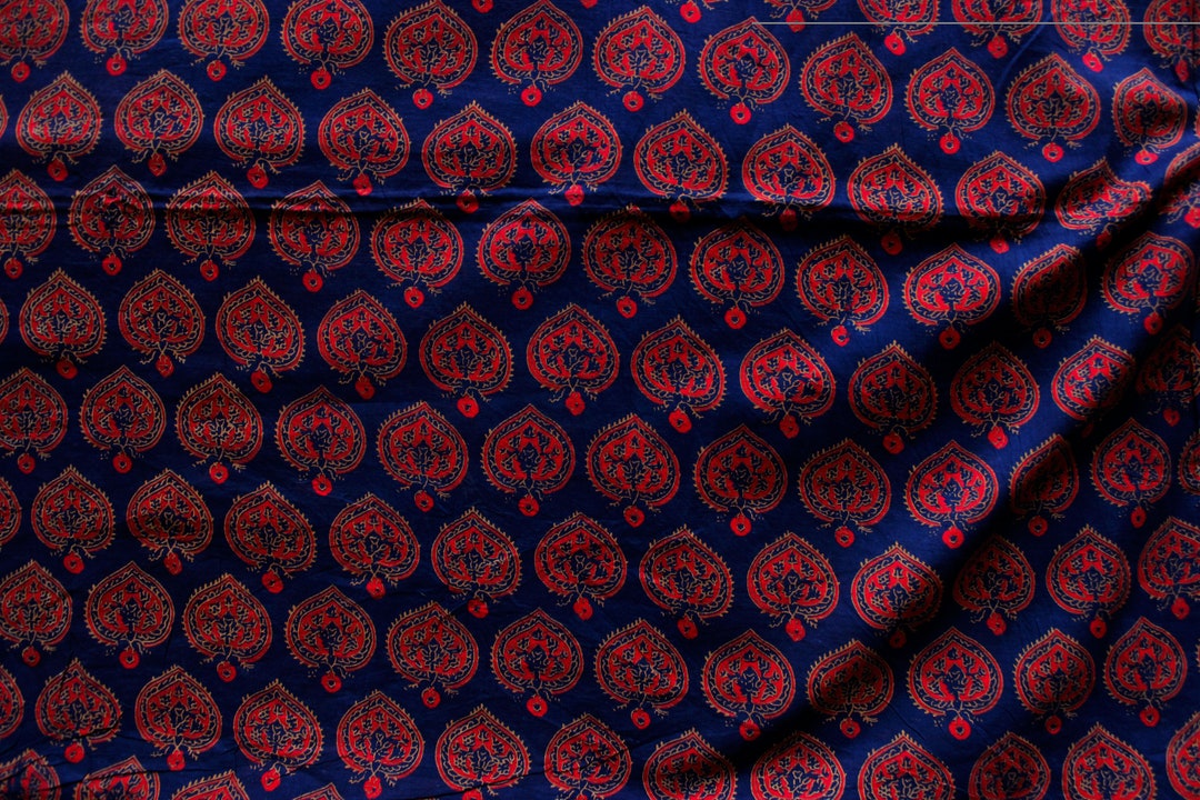 Blue Block Print Fabric Hand Block Printed With Organic Dyes by the ...