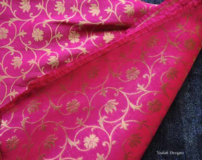 Reversible Brocade Fabric Jamawar Zari Jacquard Fabric Sold by the Yard ...