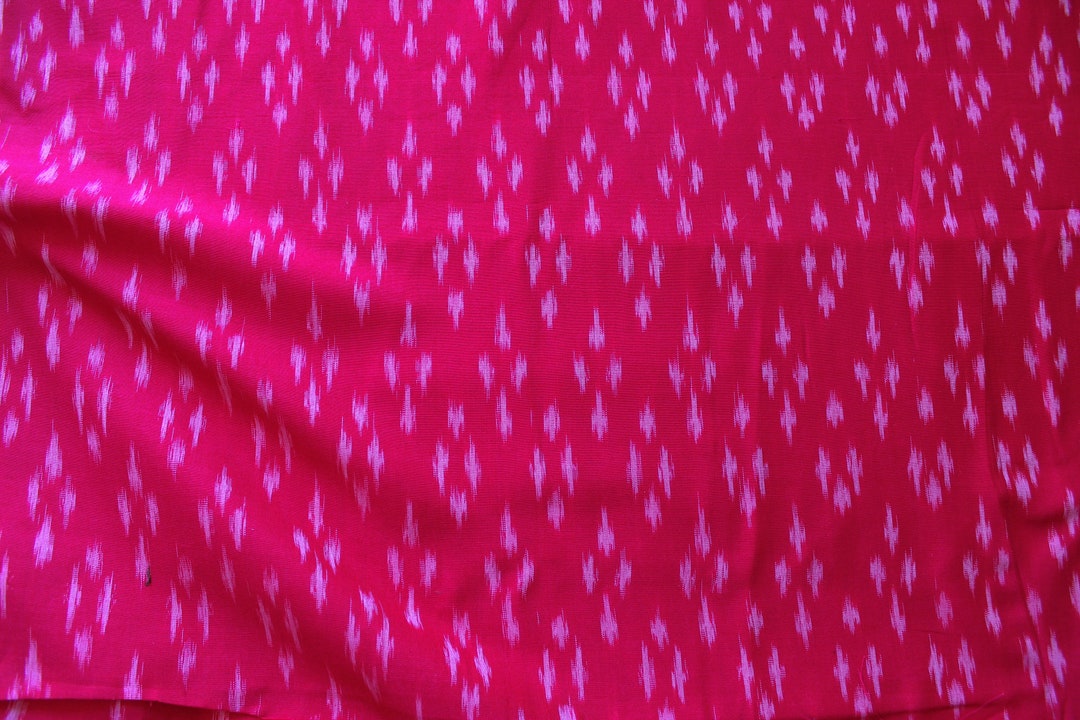 Hot Pink Mercerised Cotton Silk Ikat Fabric by the Yard - Etsy
