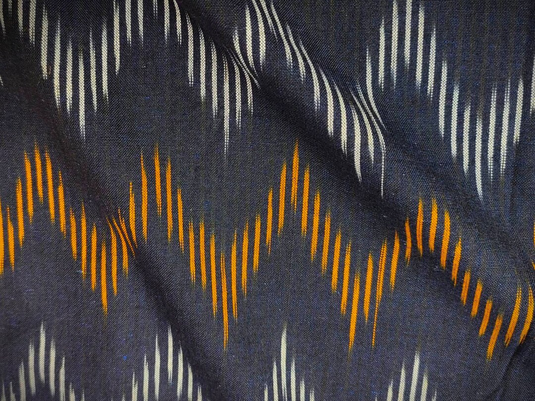 Yarn Dyed Black Chevron Ikat Cotton Fabric by the Yard - Etsy