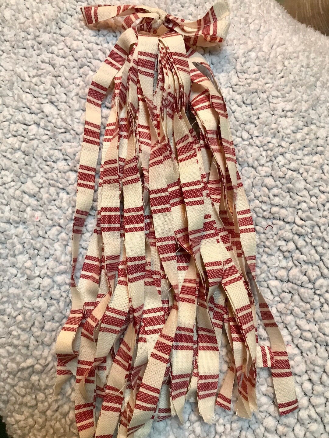 50 Piece 100% Cotton Red & Cream Stripe Homespun Fabric Strips for ...