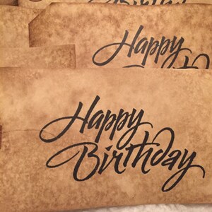 Set of 12 Primitive happy Birthday hang Tags - Etsy