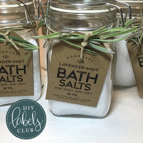 Editable Bath Salts Labels in 2 Colors 12 per Page Just - Etsy