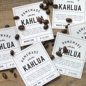 Homemade Editable Kahlua Labels - Etsy