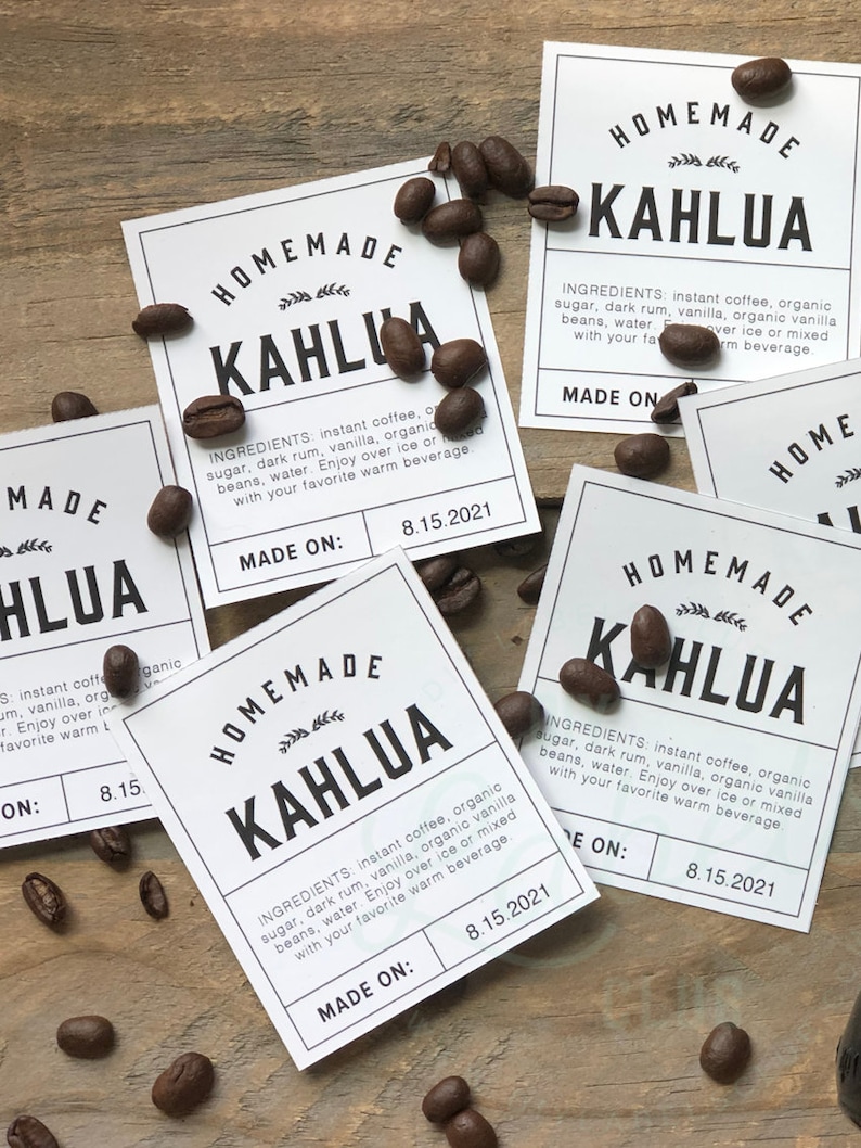 Homemade Editable Kahlua Labels - Etsy